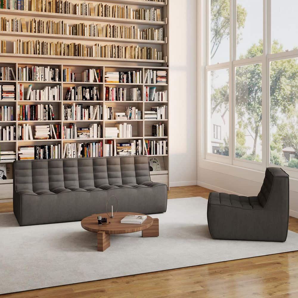 Magic Home Armless 2-Piece Linen Modular Sectional Sofa 82 in. 3-Seater ...