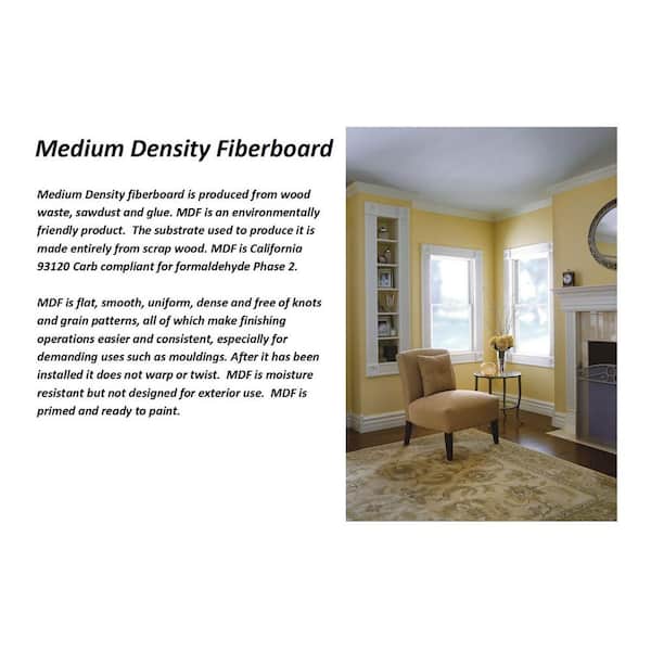 HOUSE OF FARA 3/4 in. x 3 in. x 8 ft. MDF Wainscot Baseboard Moulding ...