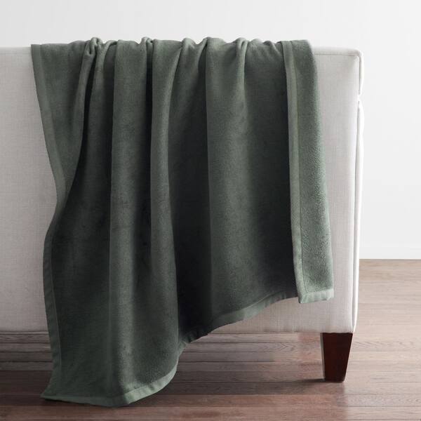The Company Store Company Cotton Cotton Acrylic Fleece Collection Olive ...