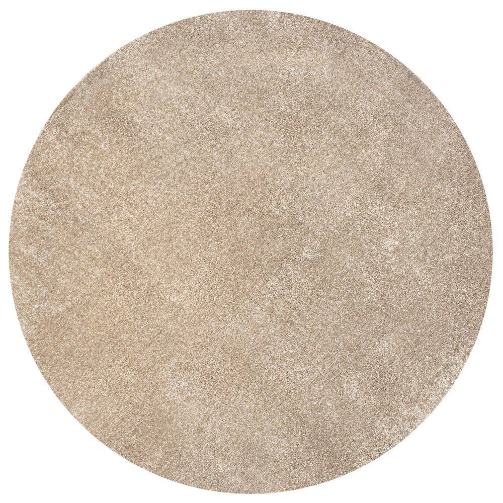 JONATHAN Y Haze Solid Low-Pile Beige 4 ft. Round Area Rug SEU100G-4R ...