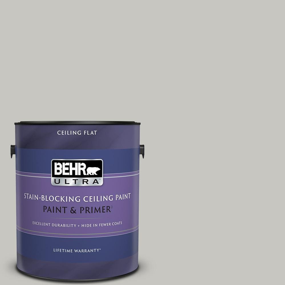 BEHR ULTRA 1 gal. #PPU24-16 Titanium Ceiling Flat Interior Paint with ...