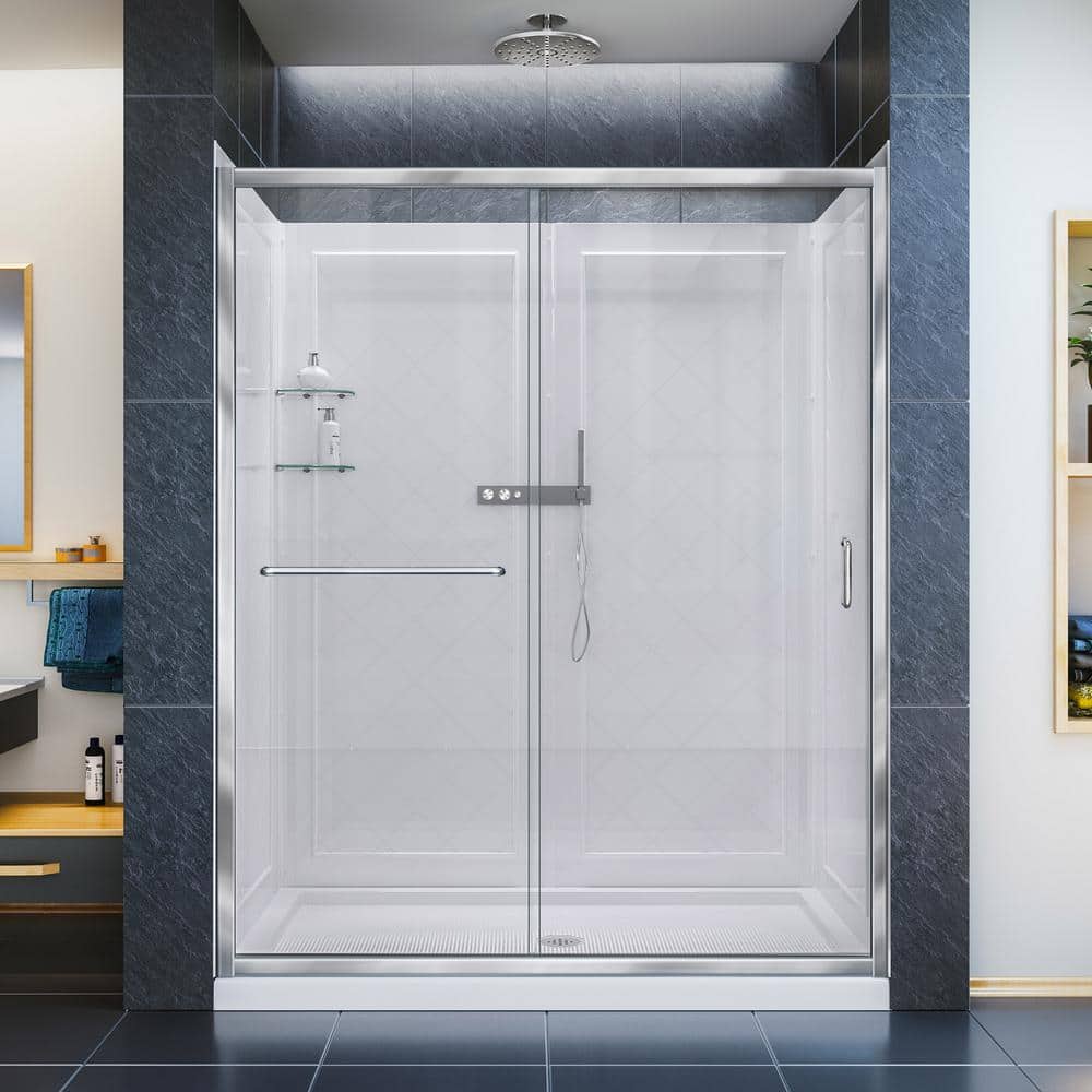 DreamLine Infinity-Z 60 in. L x 36 in. W x 77 in. H Alcove Shower Door ...