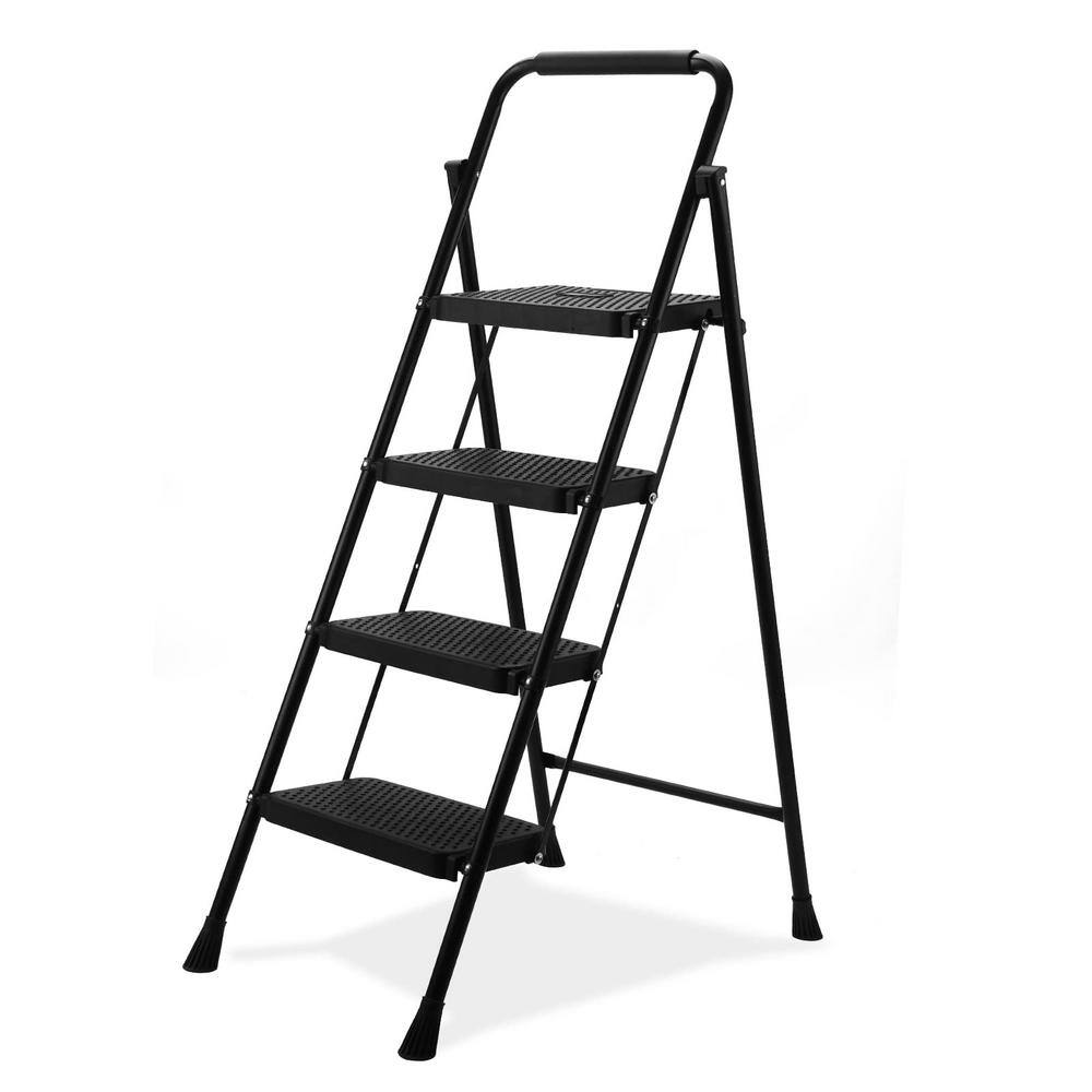 WRIGHTMASTER 3 ft. Reach Folding Non-Slip Steel Step Stool, 500 lbs ...