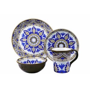 Lorren Home Trends Bimini 16-Piece Casual Shiny Finish Stoneware Dinnerware Set (Service for 4 ...