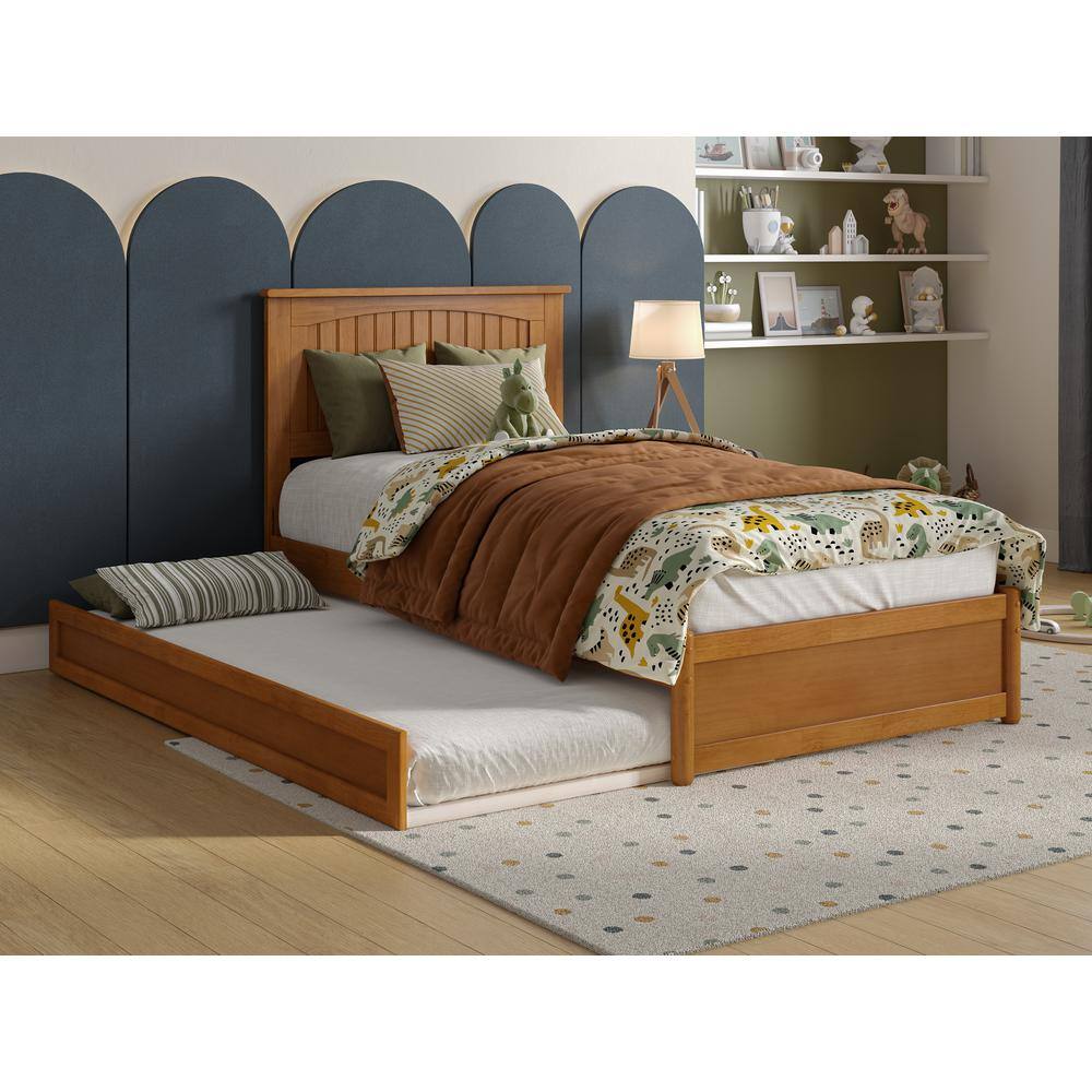 AFI Malta Light Toffee Natural Bronze Solid Wood Frame Twin Platform ...