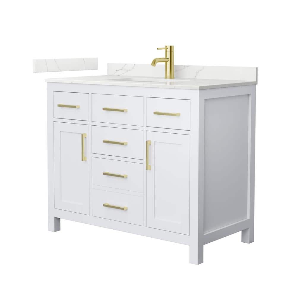 Reviews for Wyndham Collection Beckett 42 in. Single Freestanding White ...