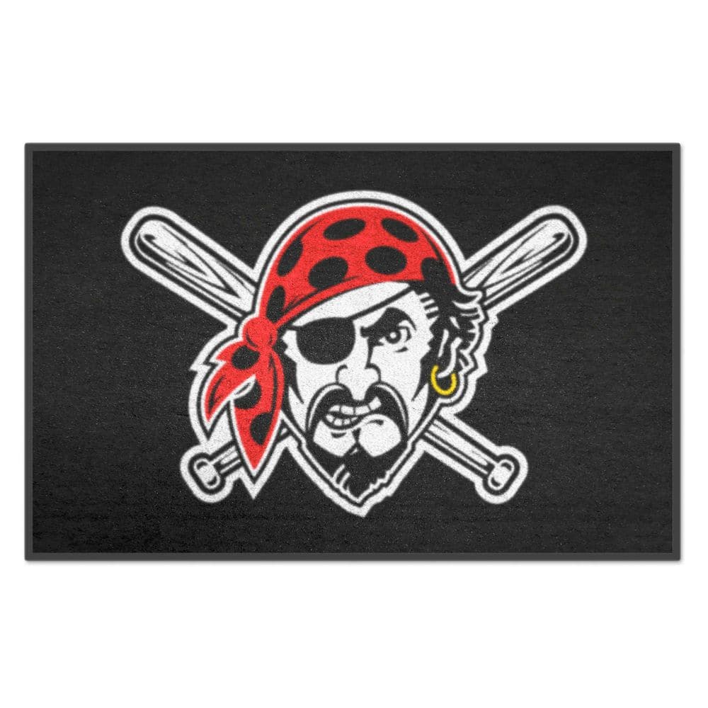 FANMATS Pittsburgh Pirates Black 1.5 ft. x 2.5 ft. Starter Area Rug ...