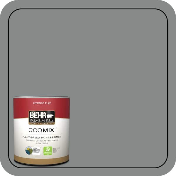 BEHR PREMIUM PLUS 1 qt. #N460-5 Slate Rock Flat EcoMix Plant-Based ...