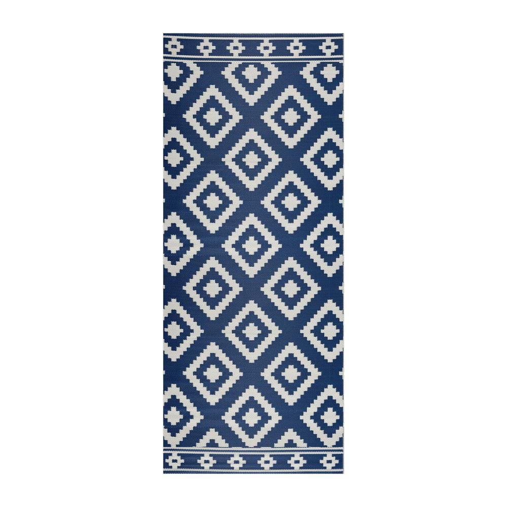 PLAYA RUG Milan Navy Creme 2 ft. 3 in. x 6 ft. Reversible Recycled ...