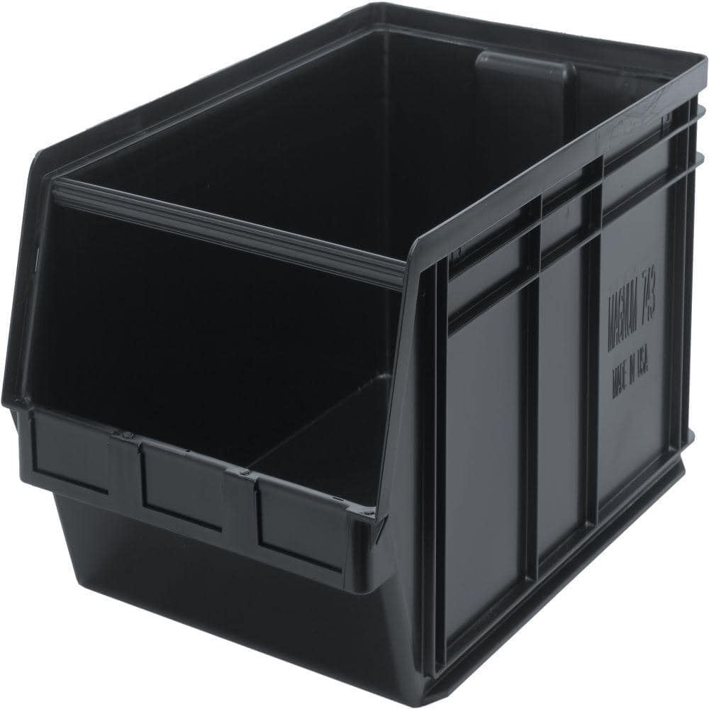QUANTUM STORAGE SYSTEMS Magnum 27-Gal. Storage Tote in Black (1-Pack ...