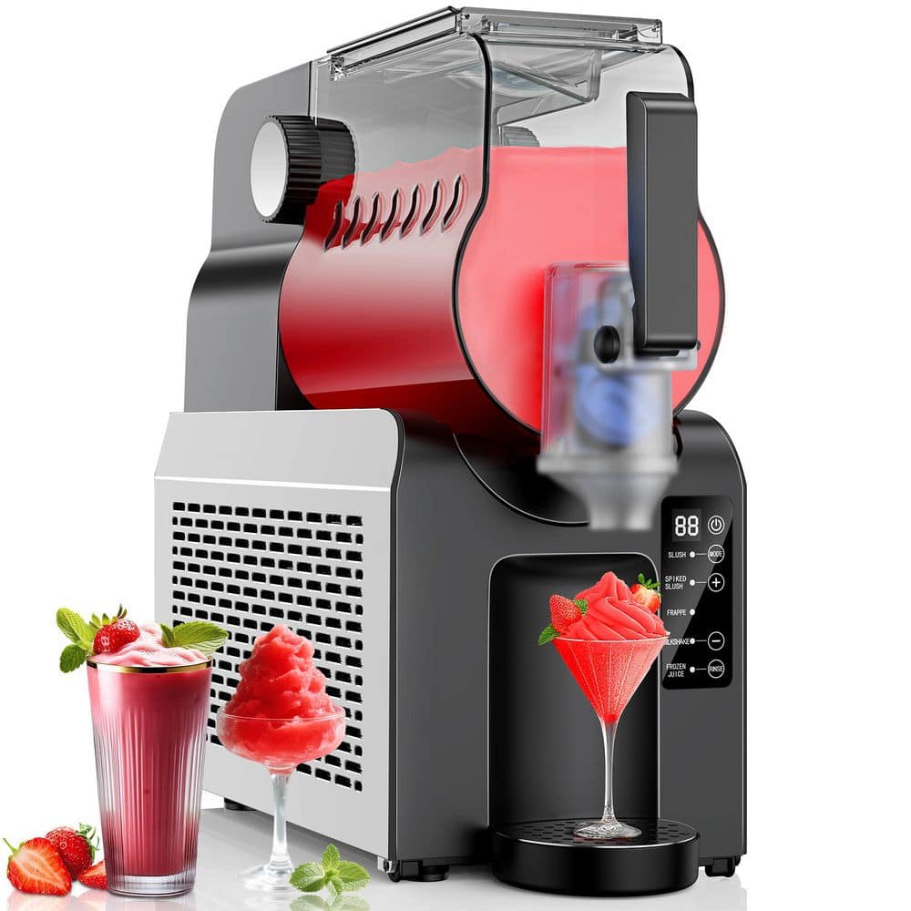 Denjol 88 oz. Black Snow Cone Machine Frozen Drink Maker with 5 Preset ...