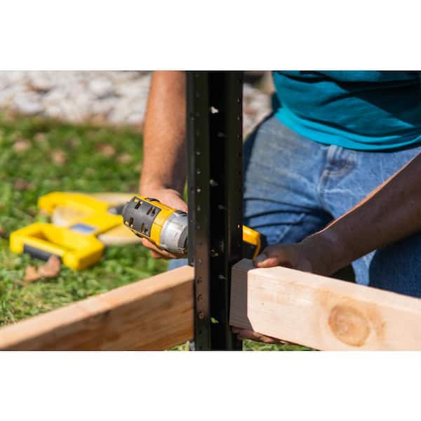 LIFETIME STEEL POST 4 in. x 8 ft. Powder Coated Black Steel with Top ...