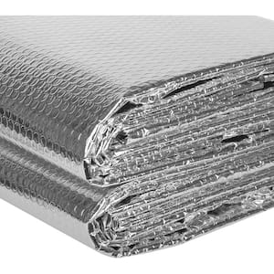 Laybus 59 in. x 8.2 ft. Reflective Foil Insulation Aluminum Foil Bubble Shield Radiant Barrier ...