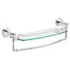 Delta Cassidy 18 in. Glass Shelf with Towel Bar in Polished Chrome ...
