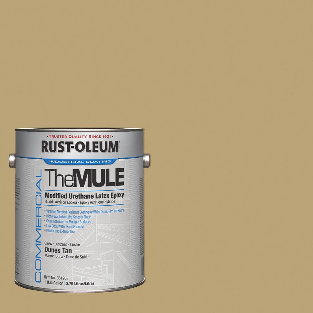 Rust-Oleum 1 gal. the Mule Gloss Dunes Tan Latex Epoxy Interior Paint ...