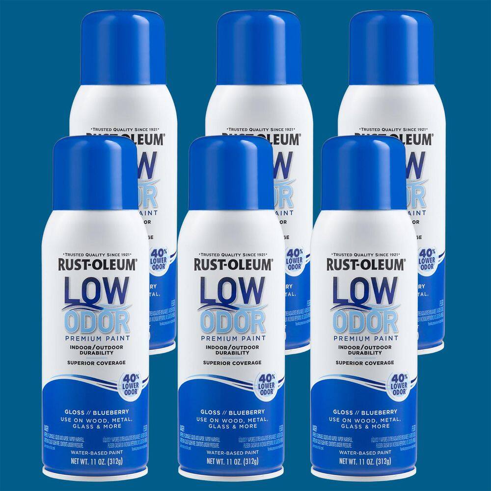 Rust-Oleum Low Odor 11 oz. Gloss Blueberry Low Odor Water-Based Spray ...