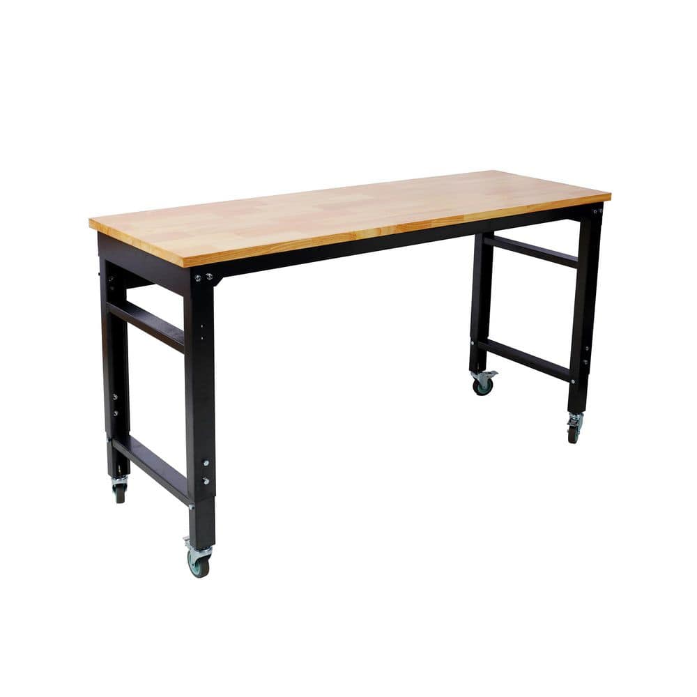 Siavonce 60 in. W x 20 in. D Wide Rolling Workbenches, Adjustable ...