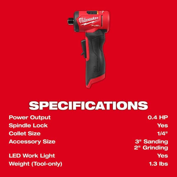 Milwaukee M12 FUEL 12V Lithium-Ion Brushless Cordless 1/4 in. Right ...