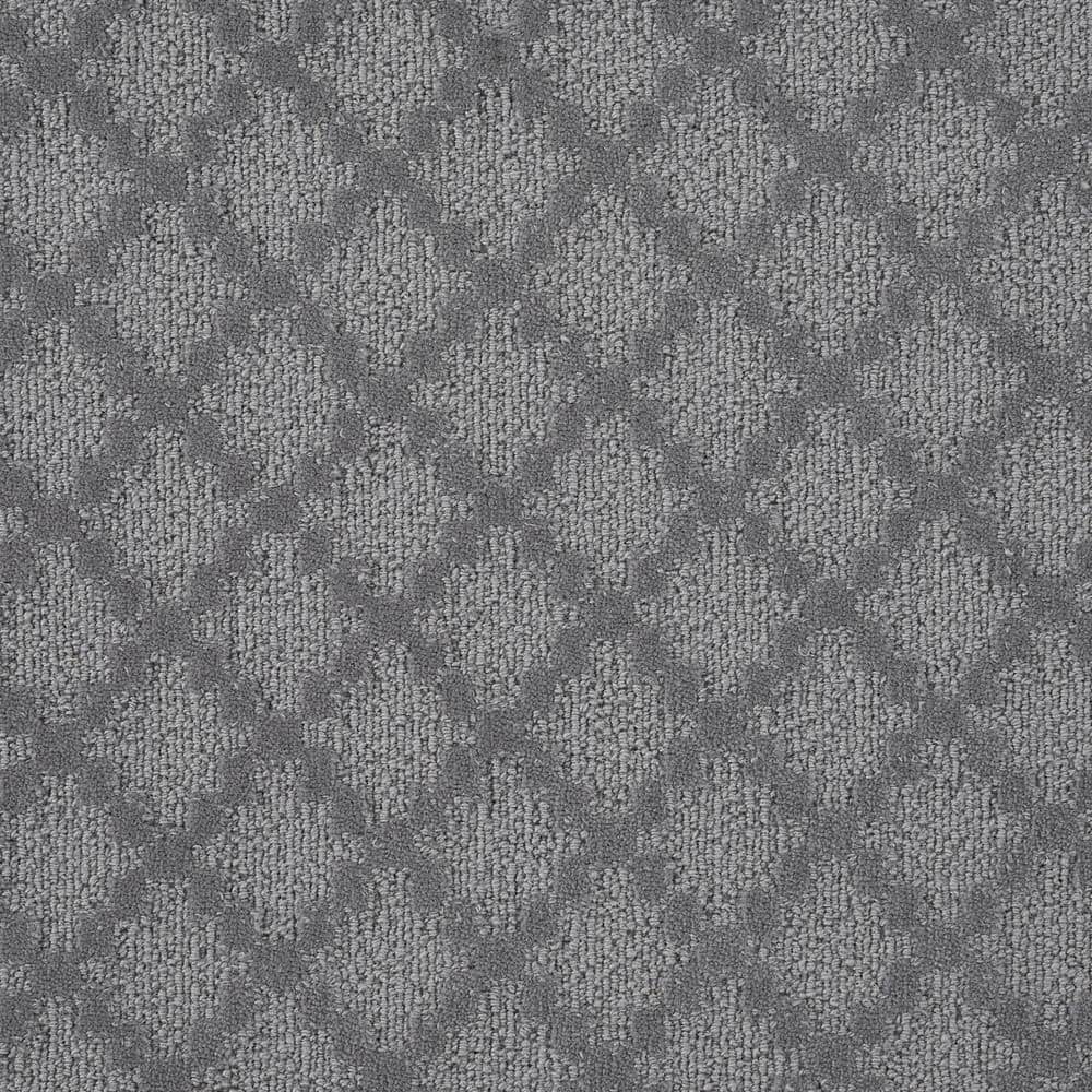 Natural Harmony Intriguing Steel Gray 12 ft. 44 oz. Wool Texture Carpet ...