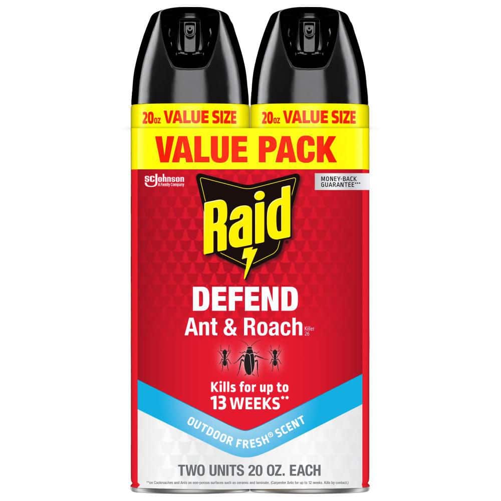 Raid 20 oz. Defend Ant and Roach Killer, Indoor Insecticide, Residual ...