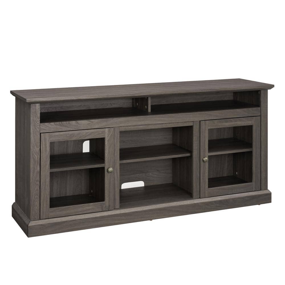Clihome Contemporary Dark Walnut Color TV Media Stand Entertainment ...