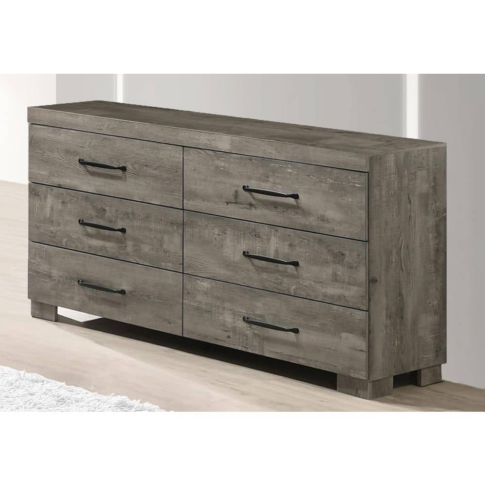 Best Quality Furniture Nico Antique Grey Color 6-Drawer 16.38 in W ...