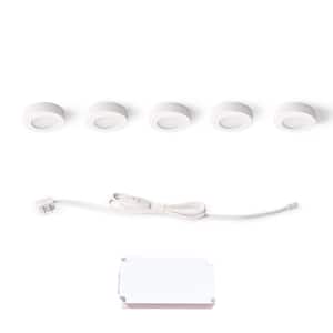 Commercial Electric 5-Light Integrated LED White AC Puck Light Kit ...