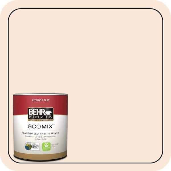 BEHR PREMIUM PLUS 1 qt. #RD-W14 Aria Ivory Flat EcoMix Plant-Based ...