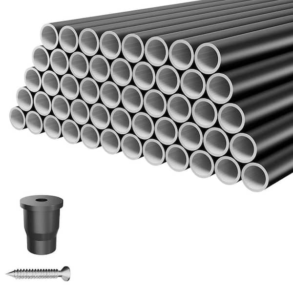 Afoxsos 44 in. H x 0.5 in. W Black Iron Stair Railing Kit with 15 Pack ...