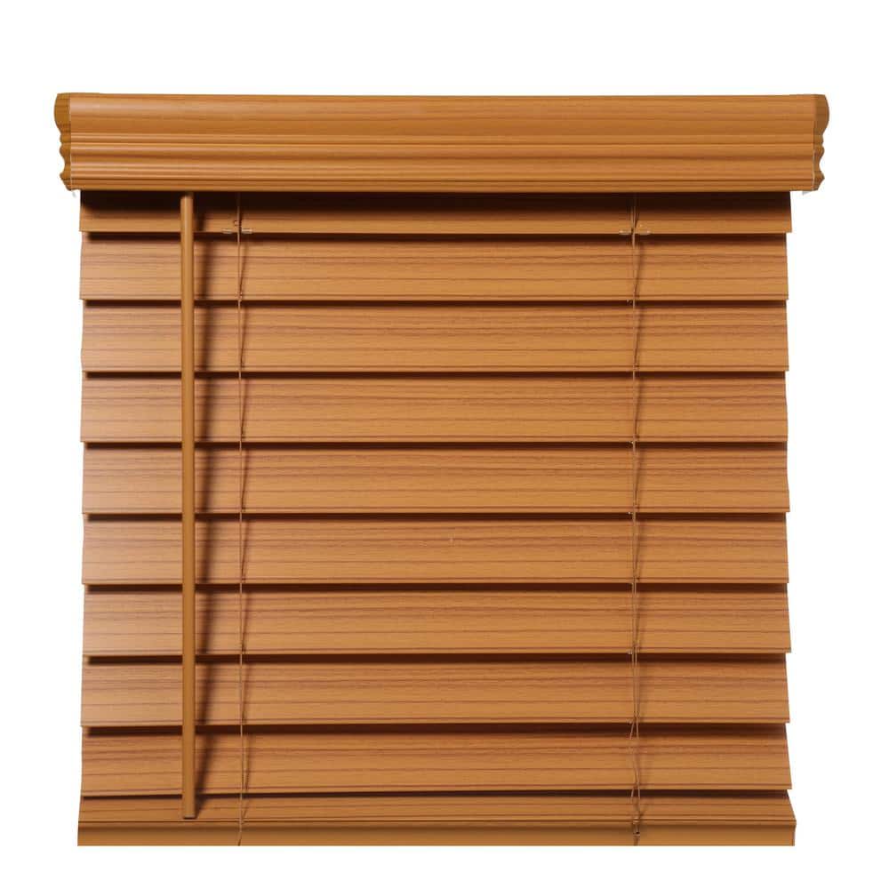 Home Decorators Collection Chestnut Cordless Premium Faux Wood Blind ...