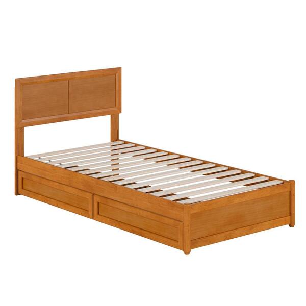 AFI Lylah Light Toffee Natural Bronze Solid Wood Frame Twin XL Platform ...