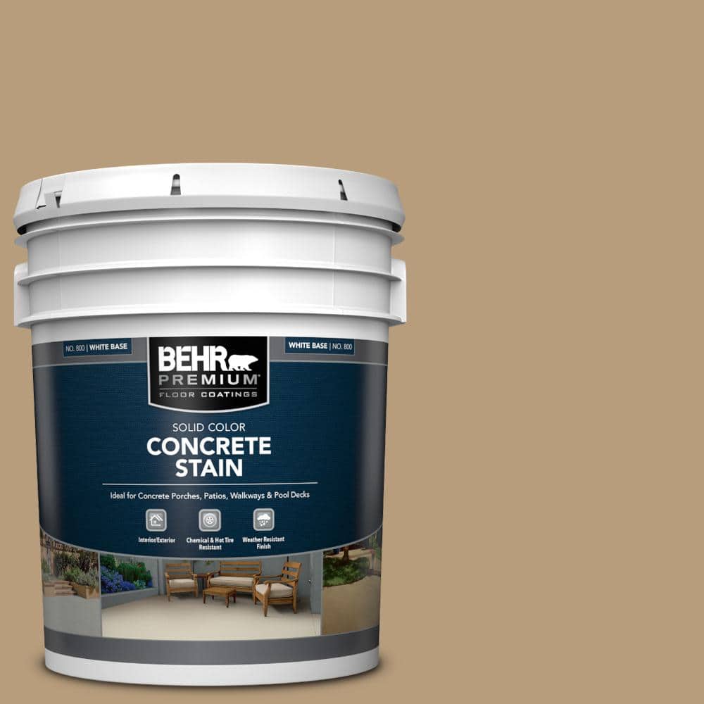 BEHR PREMIUM 5 Gal. #PFC-28 Desert Sandstone Solid Color Flat Interior ...