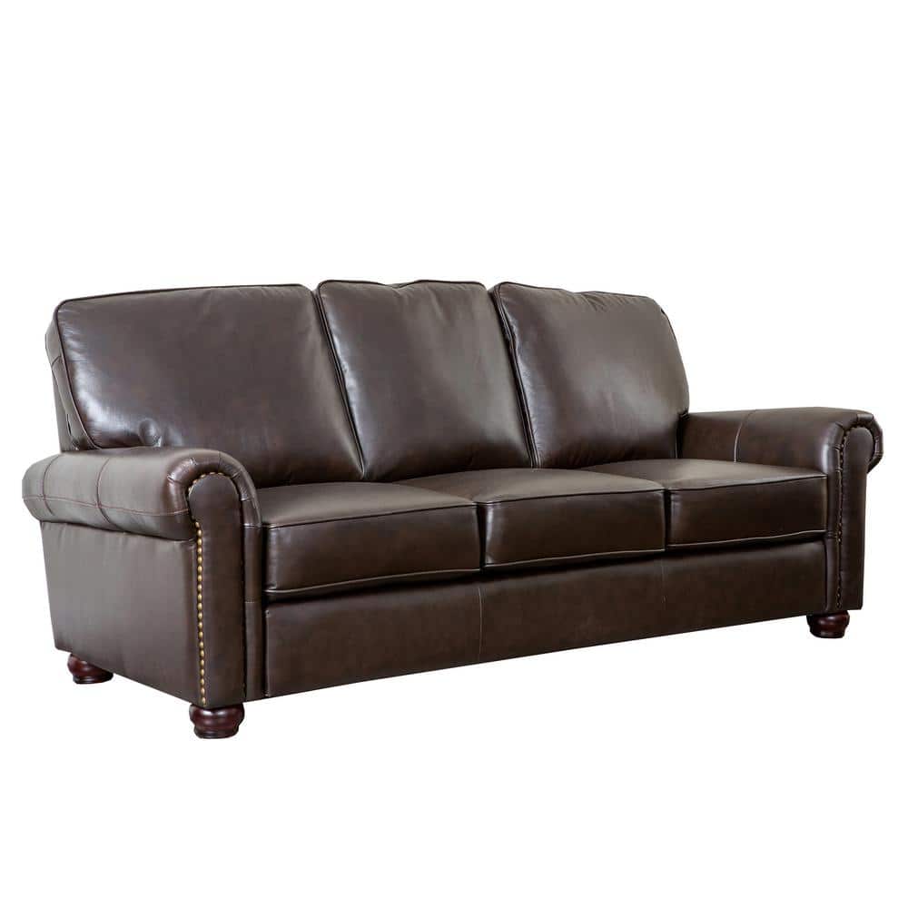 DEVON & CLAIRE Menaggio 86 in. Rolled Arm 3-Seater Nailhead Trim Sofa ...
