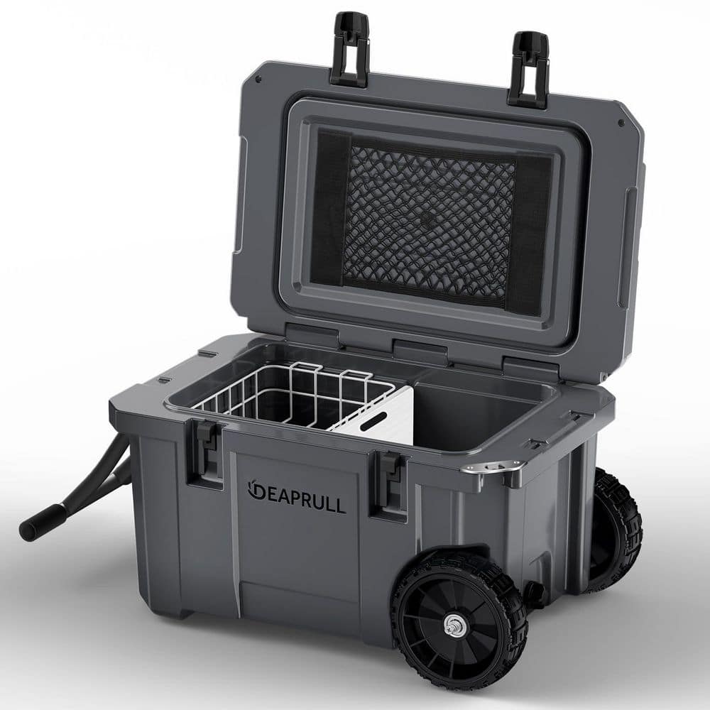 Gilati Gray 55 qt. Portable Chest Cooler, Leak-Proof Outdoor Insulated ...