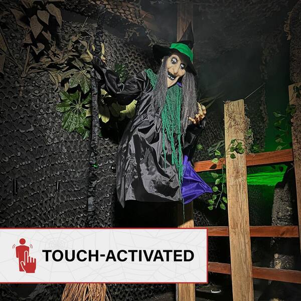 Haunted Hill Farm Oversized 6 ft. Touch-Activated Animatronic Mounted ...