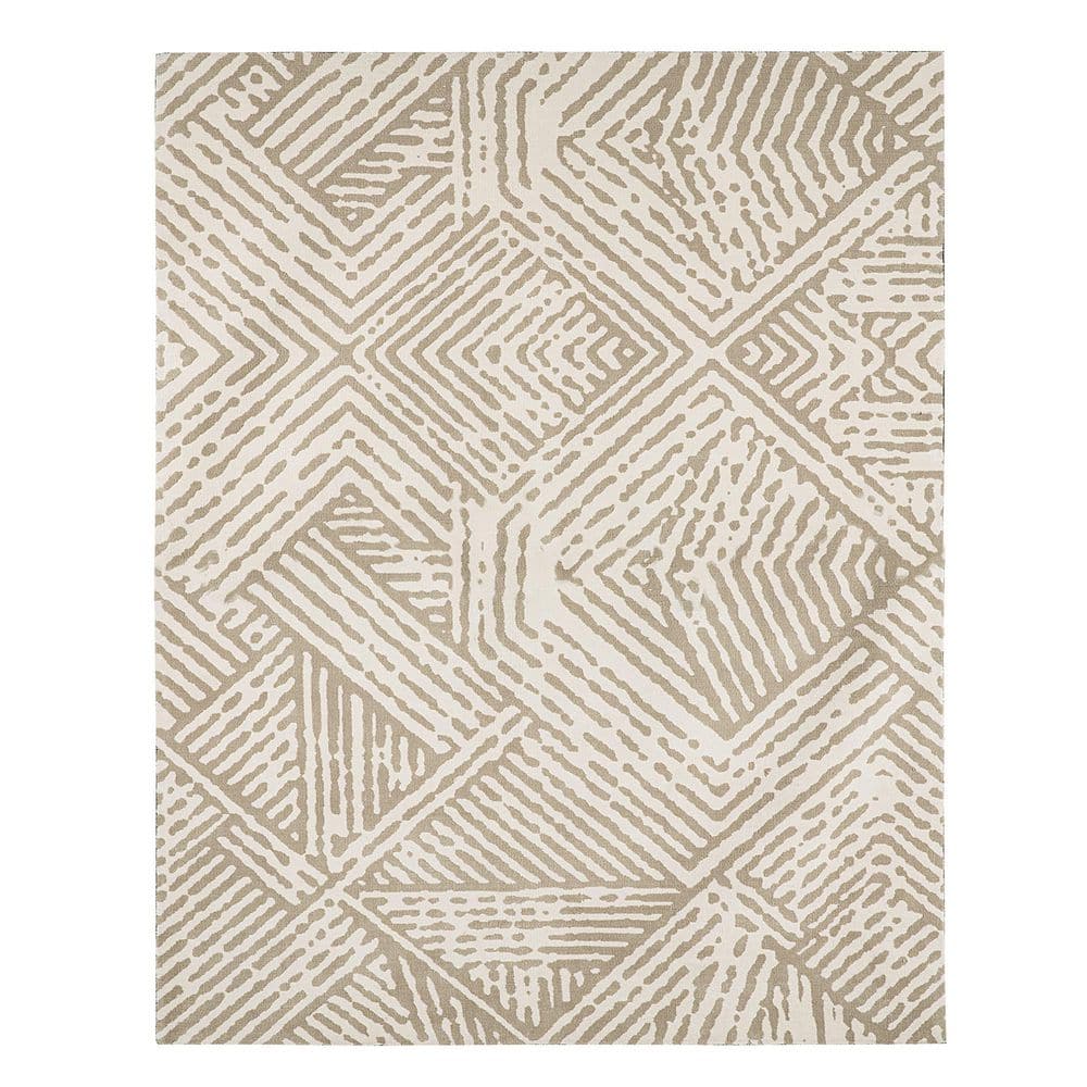 Glitzhome 8ft. x 10ft. Geometric Tan Area Rugs GH2041200004 - The Home ...