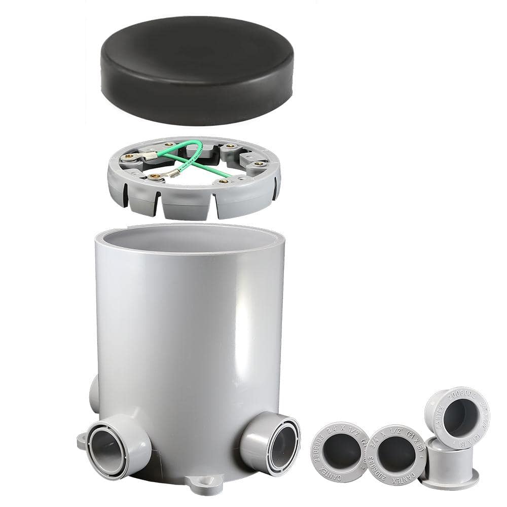 Cantex Round Floor Box for Concrete with Two .75-in. Outlets and Two .5 ...