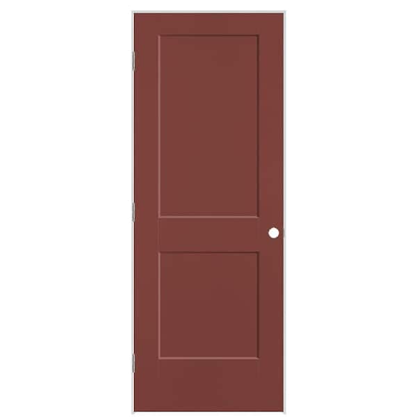 Masonite 30 in. x 80 in. 2-Panel Logan Right-Hand Solid Core Red Bluff ...