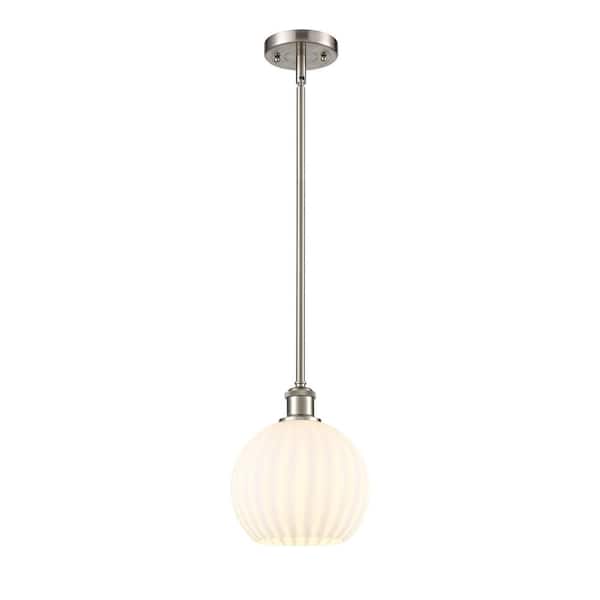 Innovations White Venetian 100-Watt 1-Light Brushed Satin Nickel ...