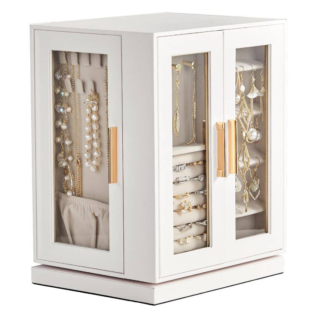 Karl home Rectangular White Wooden Jewelry Box K1G51000939 - The Home Depot