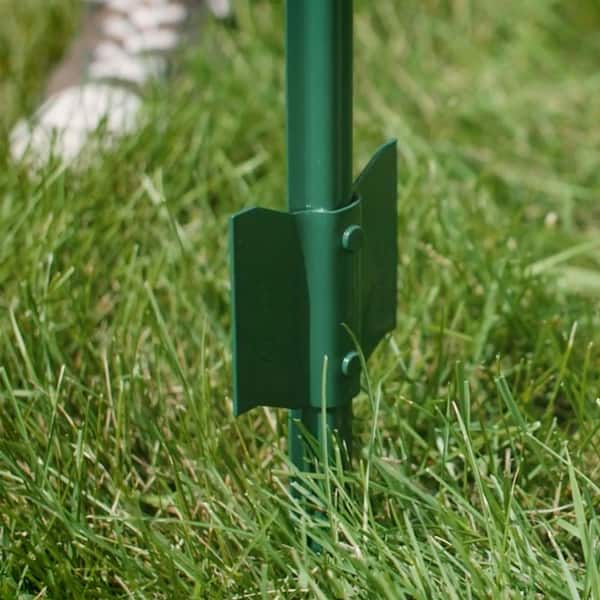 Everbilt 1 in. x 2-1/4 in. x 7 ft. Green Steel Fence U Post with Anchor ...