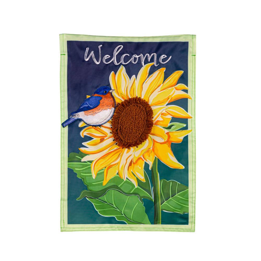 Evergreen Enterprises 2-1/3 ft. x 3-2/3 ft. Bluebird and Sunflower ...