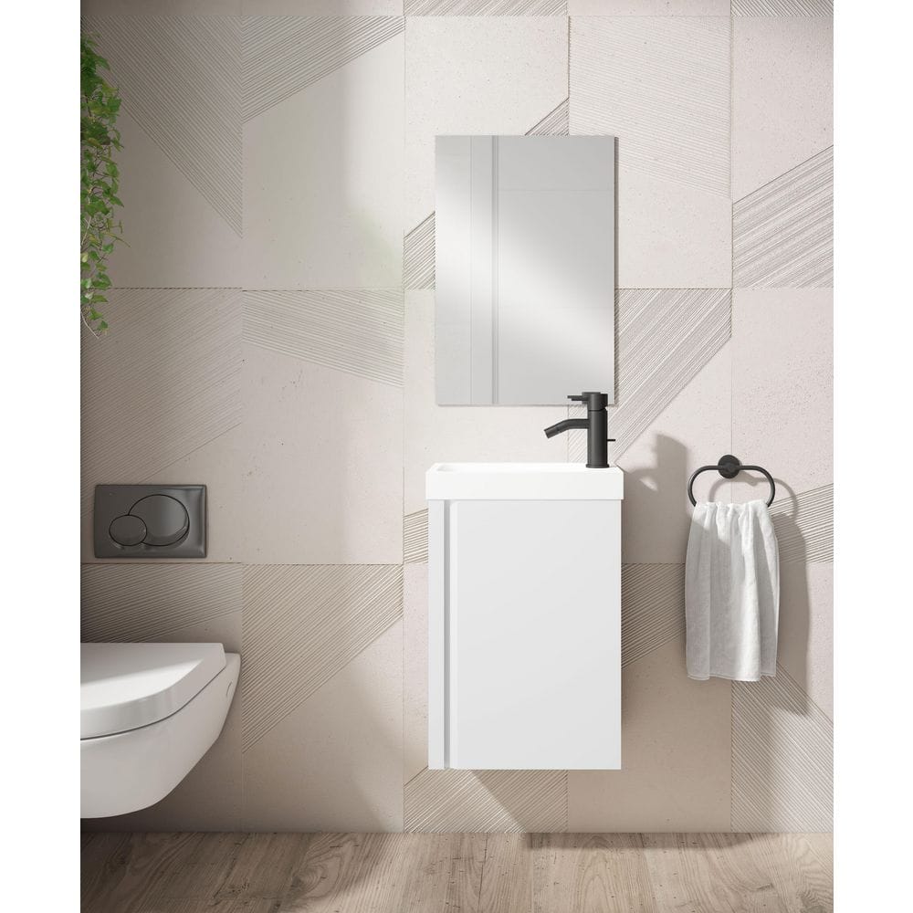 LUCENA BATH Lagos 16 in. W x 8. in D. x 22 in. H Bath Vanity in White ...