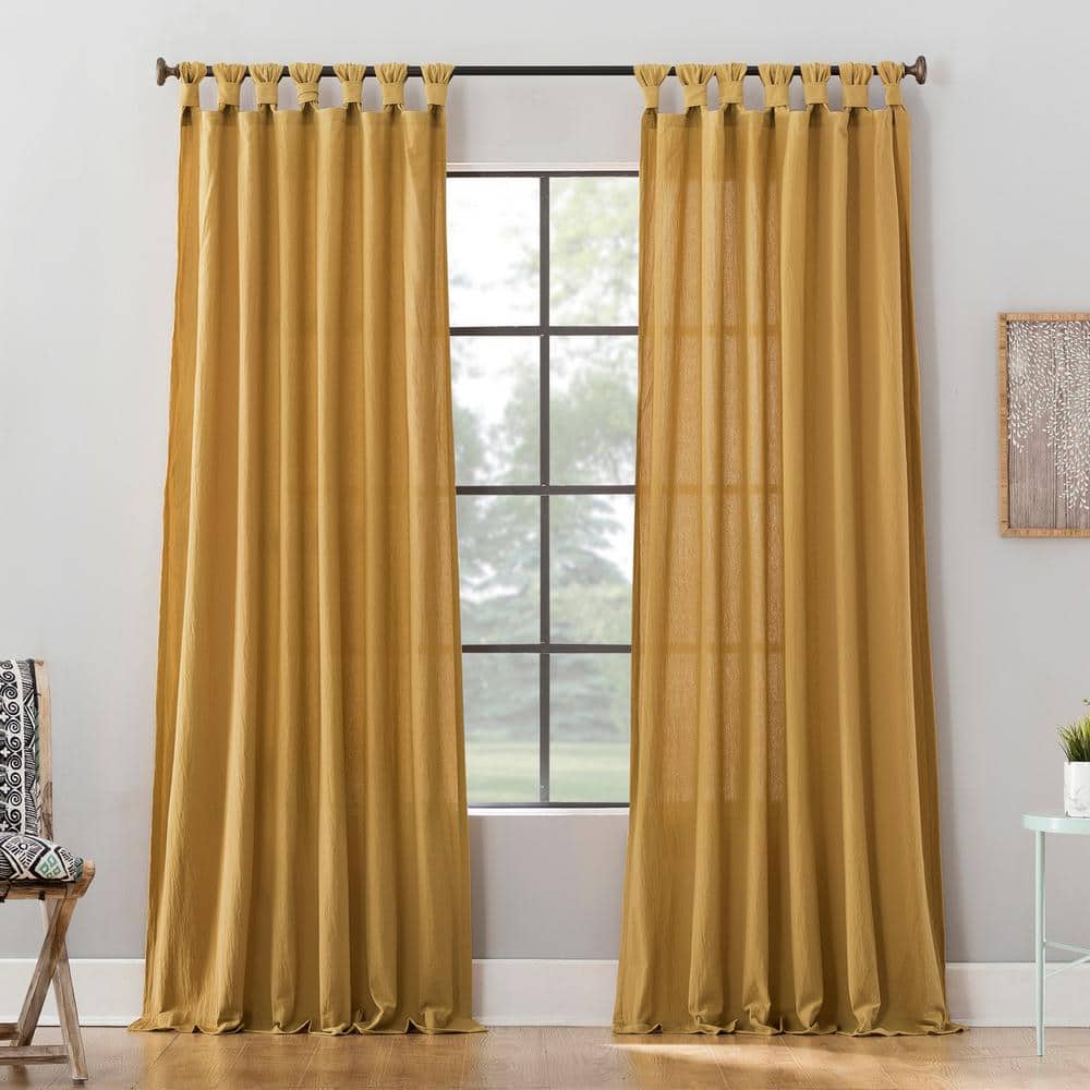 Sun Zero Sarro Washed Cotton Mustard Yellow Cotton 52 in. W x 63 in. L ...