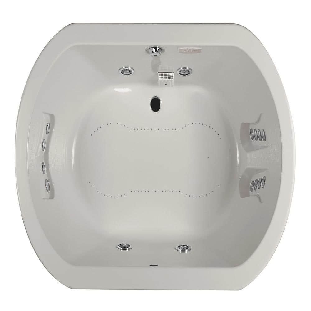 JACUZZI ANZA 72 in. x 42 in. Oval Combination Bathtub with Center Drain ...