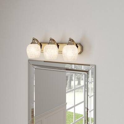 Titan Lighting 4-Light Satin Nickel Vanity Light with Silver Mosaic TN ...