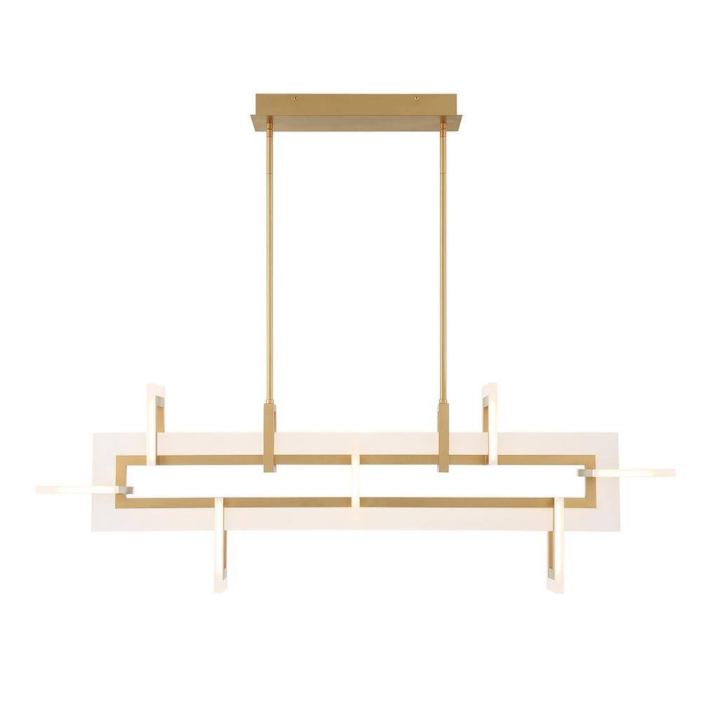 Eurofase Inizio 86-Watt Integrated LED Gold Linear Chandelier with ...