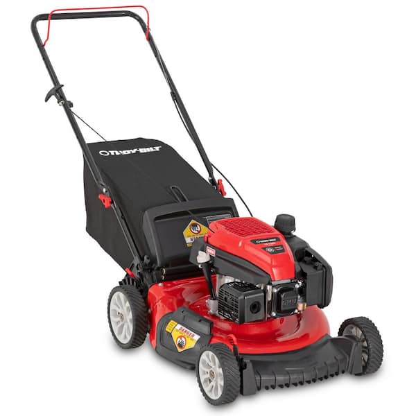 Troy-Bilt 21 in. 163cc OHV Engine Push 3-in-1 Gas Walk Behind Lawn Mower with Tri-Action Cutting ...
