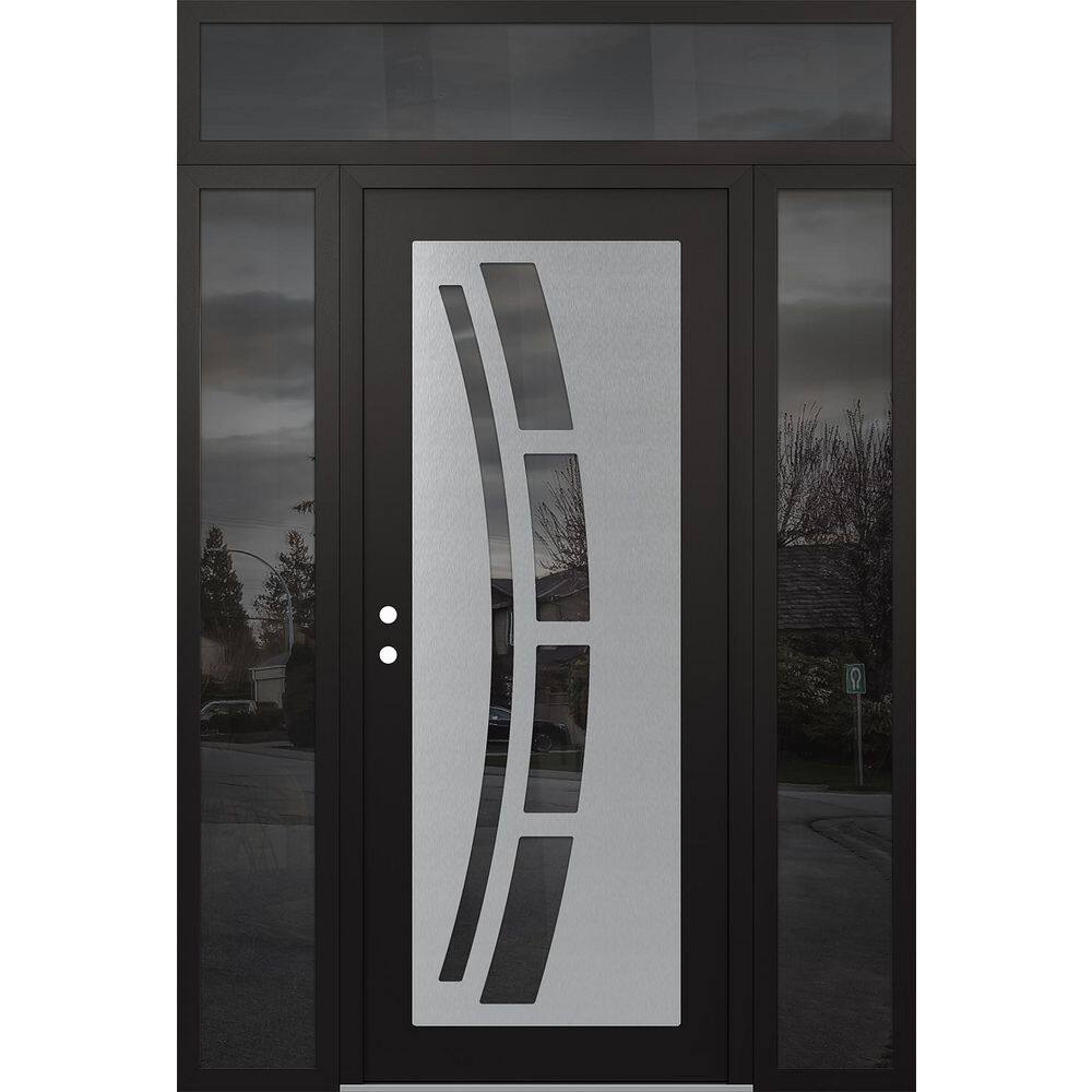 Tessari Doors C12 64 in. x 96 in. Silver P Right-Hand/Inswing Mirrored ...