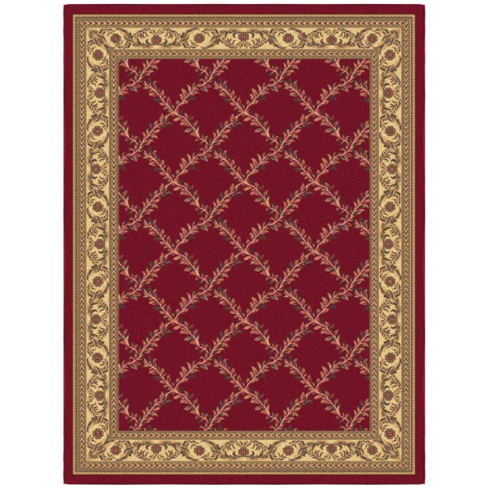 Ottomanson House Collection Non-Slip Rubberback Trellis Design 5x7 ...